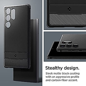Spigen Rugged Armor Designed for Galaxy S23 Ultra Case (2023) - Matte Black