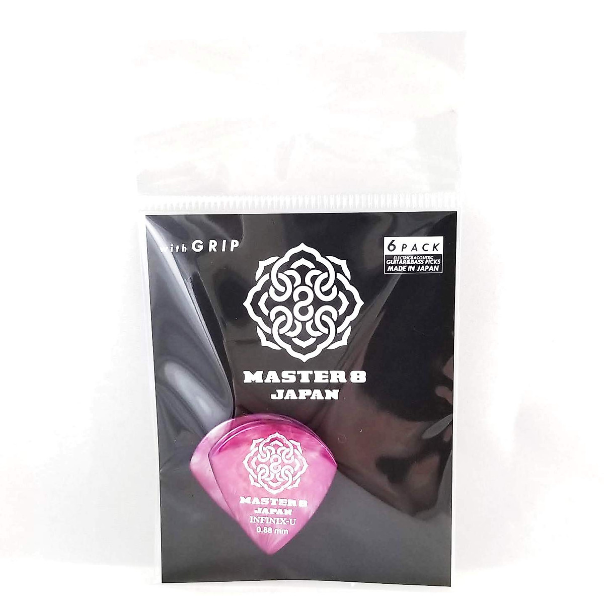 Master 8 INFINIX-U Jazz XL Grip Guitar Picks - 6-Pack (1.0mm)