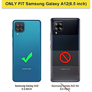 FDTCYDS Galaxy A12 Case with Card Holder,Shockproof Armor Silicone Hybrid Rugged Protective Wallet Cover Case for Samsung Galaxy A12 Edition - Grey