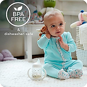 NUK Learner Cup, 10 Ounce, Tritan Gray Star – BPA Free, Spill Proof Sippy Cup