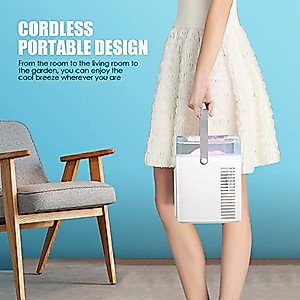 Portable Air Conditioners Fan with 2 Timers, Portable Air Conditioner, 25 OZ Evaporative Air Cooler, 3 Speeds Personal Space Cooler Humidifier, Small Portable AC Desk Spray Fan for Home Office Room
