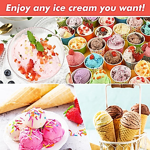 newkaijian Replacement For Ninja Creami Deluxe Pints and Lids-4 Pack & BPA Free, Dishwasher Safe, Colorful Lids, Clear Ice Cream Cups 16oz Compatible with NC300 NC299AMZ Ice Cream Maker