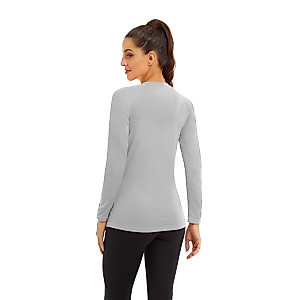 Boladeci Swim Shirt Women Rashguard Long Sleeve Shirt Quick Dry UPF 50+ UV Protection Shirt Outdoor Workout Sport SPF Tops Sun Shirts Light Gray S