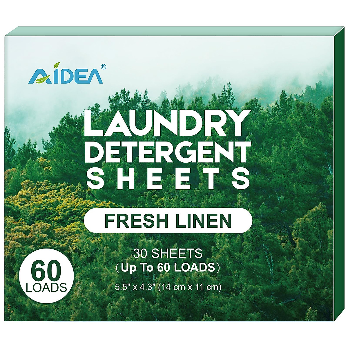 AIDEA Laundry Detergent Sheets, Fresh Scent-(60 Loads) 30 Sheets, Laundry Sheets Detergent, No Plastic Jug, Lightweight & Easy To Use For Travel, Apartments, Dorms