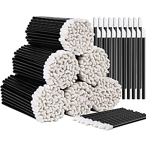 Teenitor 600 Pcs Disposable Lip wands Lip Applicators Disposable, Lipstick Testers Wands Lint Free Applicators for Makeup Lip Brushes Wands Makeup Beauty Tool Black