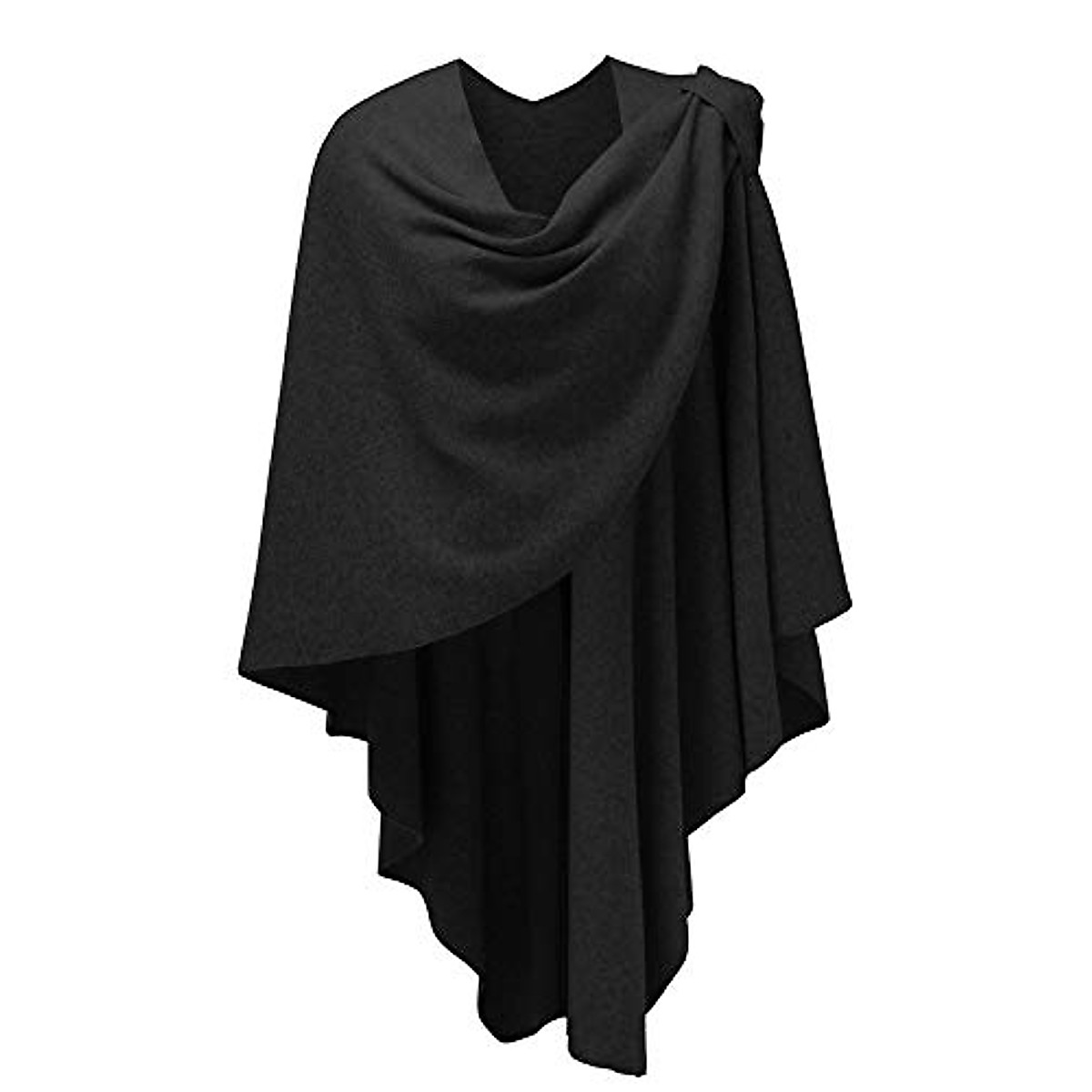 PULI Womens Large Cross Front Poncho Sweater Wrap Topper Knitted Elegant Shawls Cape for Fall Winter