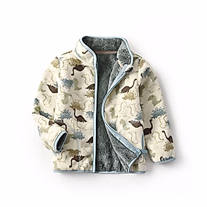 DILIBA Toddler Fleece Jacket Sherpa Baby Boys Girls Lightweight Fall Winter Warm Coats Size 6-7