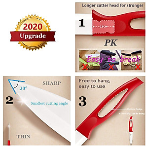 Cerahome Ceramic knife, Ceramic kitchen Knife Set with Sheath Super Sharp Kitchen Knives 5inch Fruit Knife(Red)
