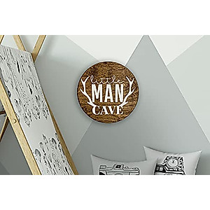 Little Man Cave, 12" Wood Wall Sign for Nursery, Bedroom, Living Room, Rustic Home Decor, Crib Decorations, Woodland Aesthetic, Gift for Newborn Boys, New Mom, Handmade, Hickory Hollow Designs