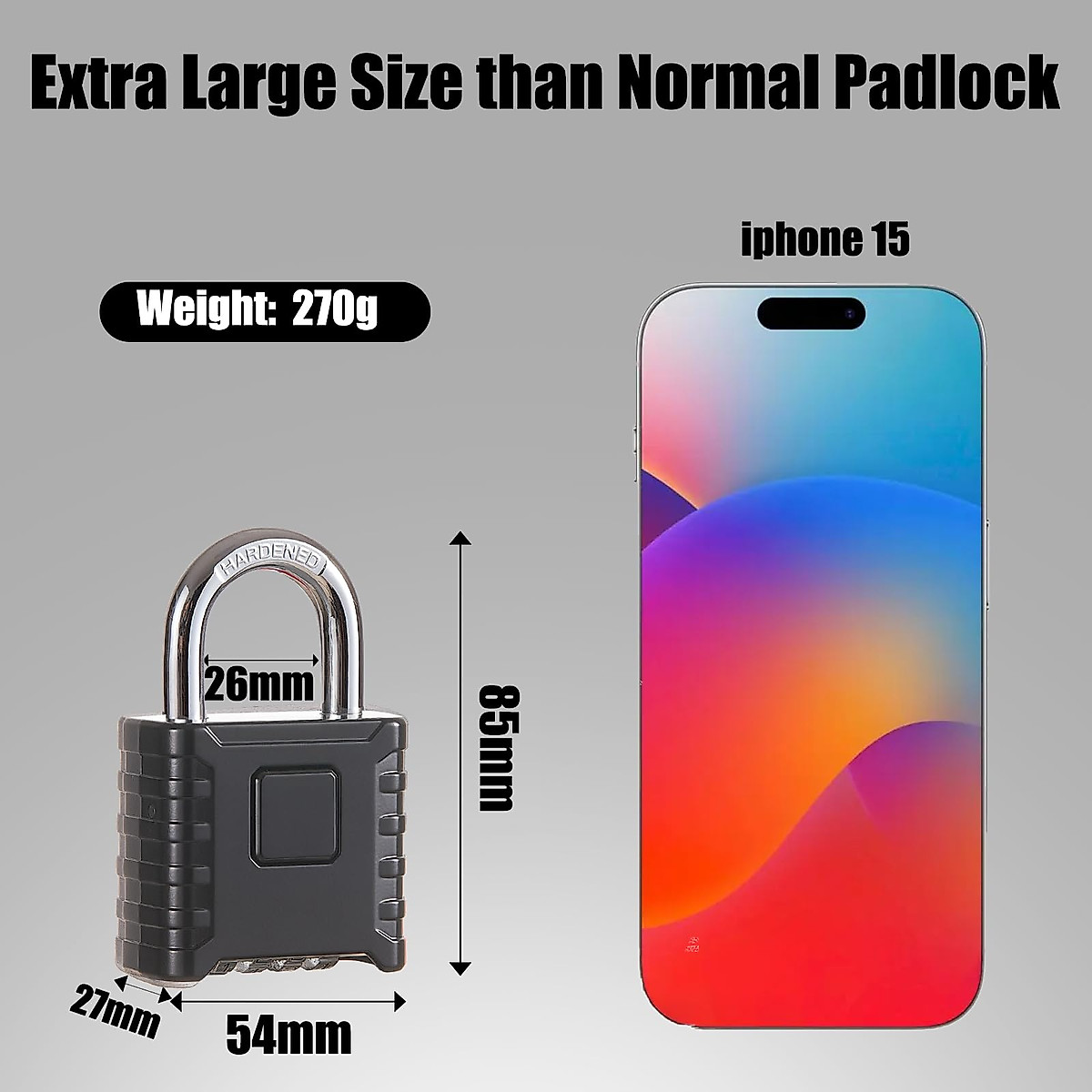 Disecu 4 Digit Combination Lock 2.7 Inch Long Shackle and Outdoor Waterproof Resettable Padlock for Gym Locker, Hasp Cabinet, Gate, Fence, School (Black, Pack of 2)