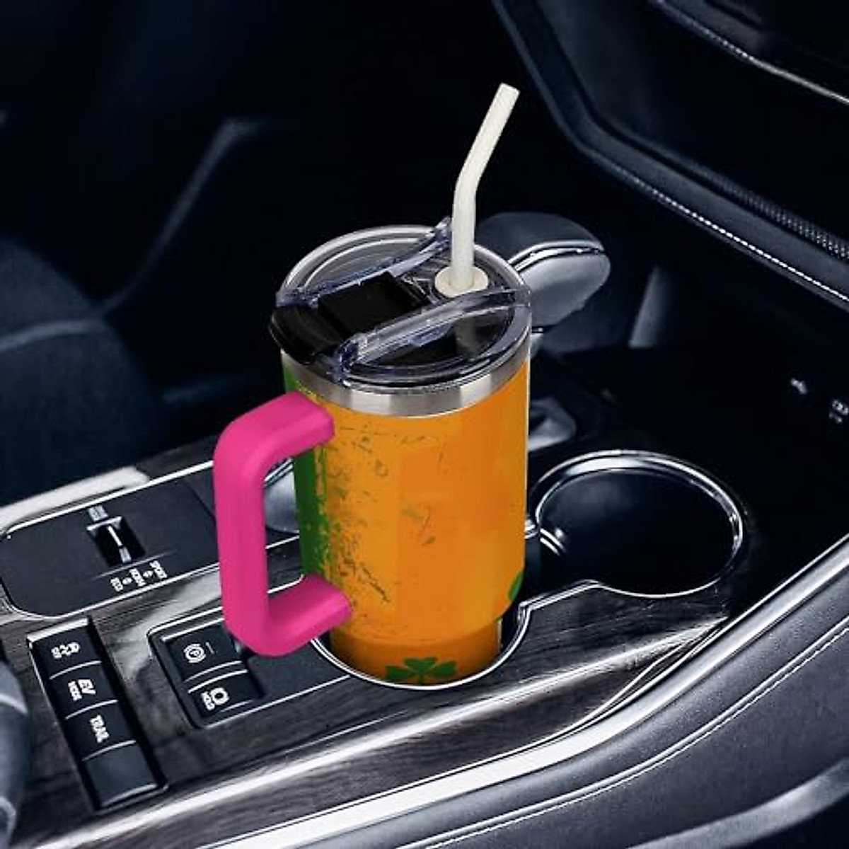 Irish Flag With Shamrock Pattern 40 Oz Tumbler Insulated Stainless Steel Water Bottle Travel Mug Car Cup with Handle And Straw