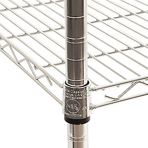 Seville Classics UltraDurable Commercial-Grade 5-Tier NSF-Certified Steel Wire Shelving with Wheels, 24" W x 18" D x 72" H, UltraZinc