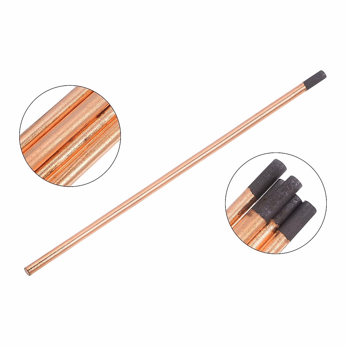 HARFINGTON 5pcs Copper Coated Gouging Carbon 10x355mm Carbon Gouging Rods Electrodes for Cutting and Gouging Metals