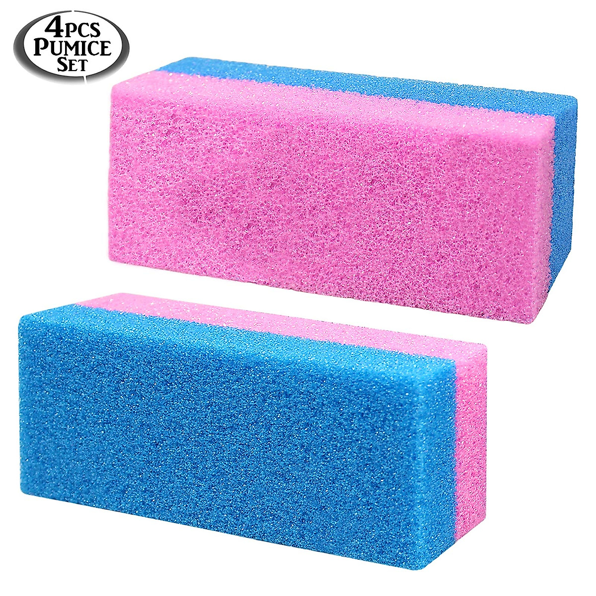 Pumice Bar 4 Pcs Set | Dual Sided Extra Coarse | Exfoliating Foot File | Heel & Feet Scrubber Pumice Sponge | Foot Pad Buffer Callus Remover | Synthetic Pumice Stone for Dry Skin Pedicure |By Anapoliz