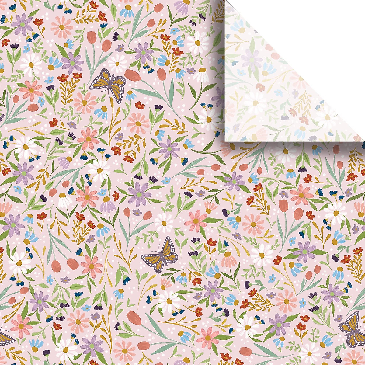 JILLSON & ROBERTS Printed Unfolded Gift Tissue 20" x 30" for Birthdays, Wine Bags, Weddings, Delicate Floral, 240 Sheets