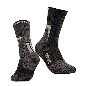 Men's Breathable Hiking Work Boot Socks w/Anti-Stress Moisture Wicking Germanium & Coolmax Fiber Lite-Compression 1/2 pr (X-Large, Brown)