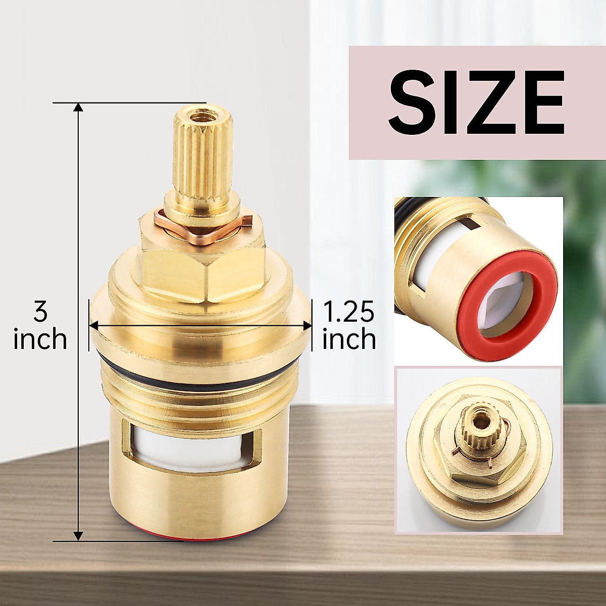 Faucet Cartridge Replacement for Kohler 1000188, Ceramic Valve Faucet Replacement Parts use in Deck Faucets with 3/4 inch Valves (Hot Cartridge 1000188)
