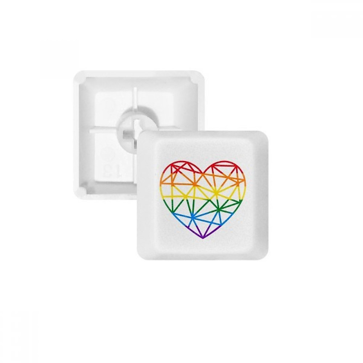 DIYthinker Rainbow Gay Lesbian Modelling Heart Keycap Mechanical Keyboard PBT Gaming Upgrade Kit