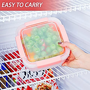 2Pcs 1.5L/50oz Berry Basket Berry Bowl Fruit Strainer Container with Lid Berry Container Box Keep Fruit and Vegetables Fresh for Fridge Storage Picnic Carry Produce Saver Food Blueberries(Green, Pink)