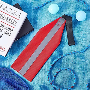 Frienda 2 Pieces Safety Travel Flag for Kayak Canoe Red Warning Flag with Webbing for Kayak SUP Towing Canoes Truck Safety Accessories Kit (Stripe Style)