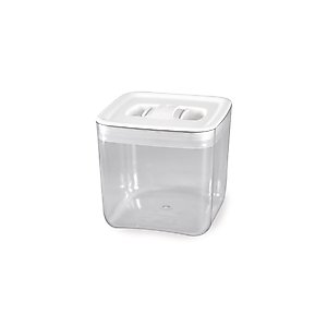 ClickClack Clear 2 Qt Cube Canister w/White Lid