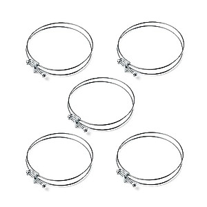 POWERTEC 70217 5 Inch Double Wire Hose Clamp with bolt, Adjustable Hose Clamps for Dust Collection Hose, Dust Collection System Accessories, Dryer Vent Hose & HVAC Air Hose, 5 pack (Color May Vary)
