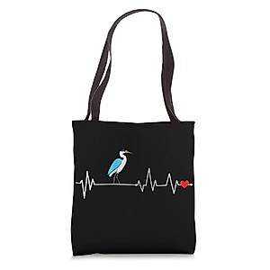 Great Blue Heron Heartbeat - Bird Owner Gifts Tote Bag
