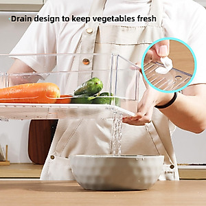 OMNISAFE Refrigerator Organizer Plastic Bins with Lids, Stackable Fridge Pantry Organizer, BPA-Free Fruit & Food Storage Bins for Kitchen, Vegetable, Cereals (10 Pack)