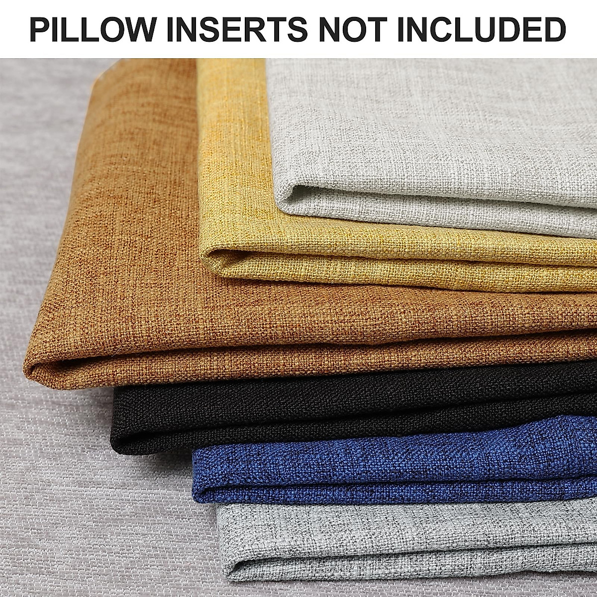 decorUhome Decorative Outdoor Throw Pillow Covers 18x18 Set of 2, Square Linen Rustic Farmhouse Pillow Covers with Stitched Edge for Couch, Sofa, Living Room, Black