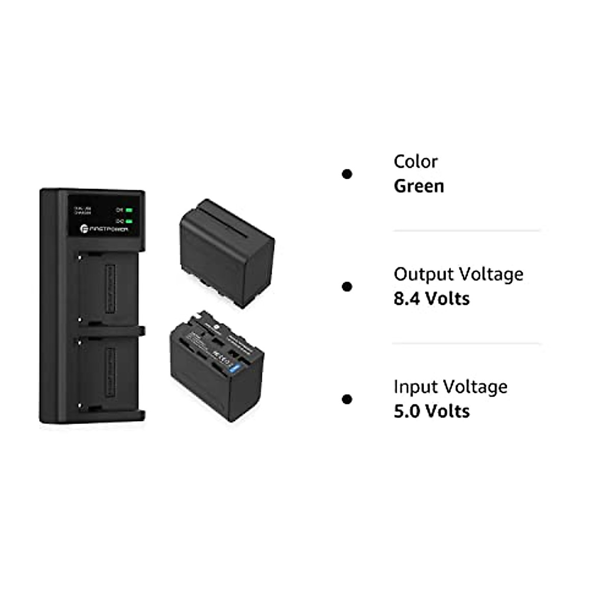FirstPower 2 Pack NP-F970 Batteries and USB Dual Charger for Sony NP-F970 F960 F950 F930 F750 F570 F550 F530 F330 Battery and Sony Handycams, CCD-SC55 TR516 TR716 TR818 TR910 TR917