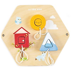 Le Toy Van - Baby Sensory Petilou Shapes Activity Tile | Wooden Educational Montessori Toddler Learning Toy - Suitable for 18+ Months