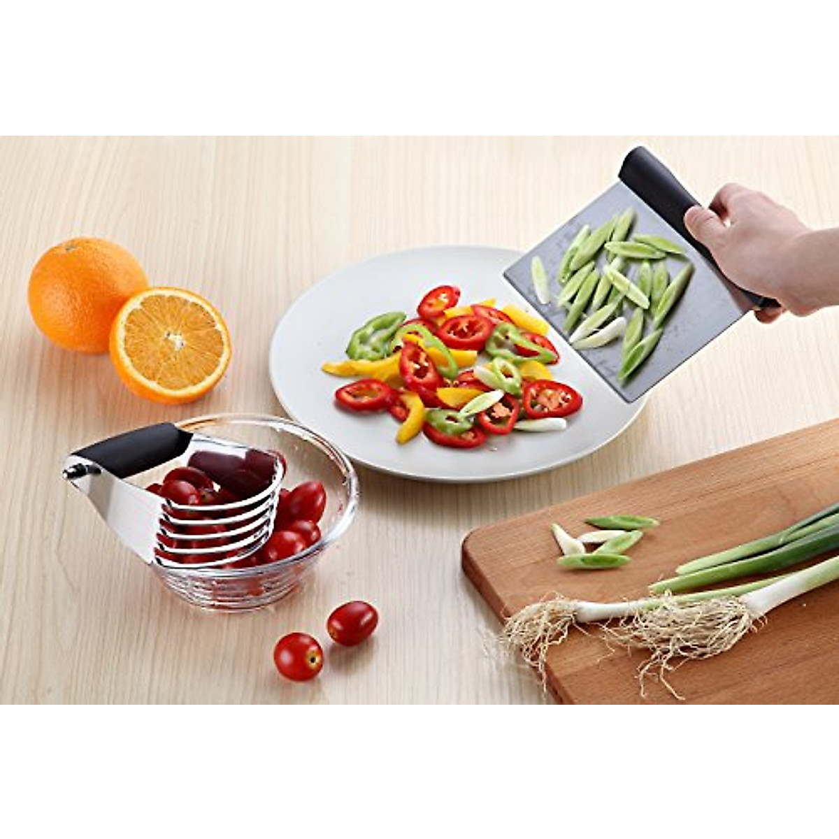 Spring Chef - Dough Blender and Pastry Cutter, Stainless Steel Nut, Pie, Pastry and Dough Cutter and Scraper, Multipurpose Baking Tools with Soft Grip Handles, Black