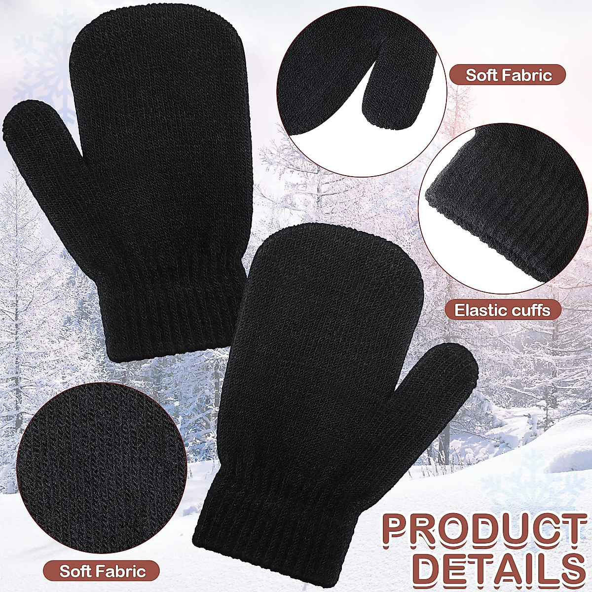 Kenning 18 Pack Baby Kids Hat and Gloves Set Toddler Infant Winter Hat with Baby Winter Mittens Toddler Winter Mittens Gloves Beanie Hat Set for Boys Girls