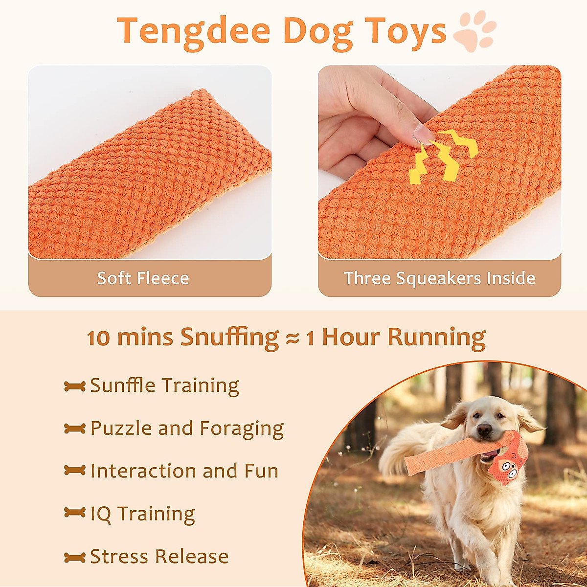 Letsmeet Squeak Dog Toys, Dog Puzzle Toys IQ Training, Dog Snuffle Toys Foraging Instinct Training Puppy Toys with Beautiful Gift Box