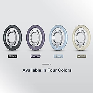 PROfezzion Thin Metal Ring Holder for MagSafe, Removable Strongest Magnetic Phone Grip Only for iPhone 14 13 12 Pro Max Plus with Mag-Safe Case [MagSafe Car Mount Compatible] [Adjustable Kickstand]