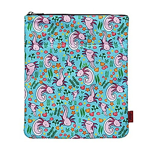 Axolotl Gifts Book Sleeve with Zipper and Front Pocket, Book Covers for Paperback, 11 x 8.5 Inch, Book Lovers Gifts