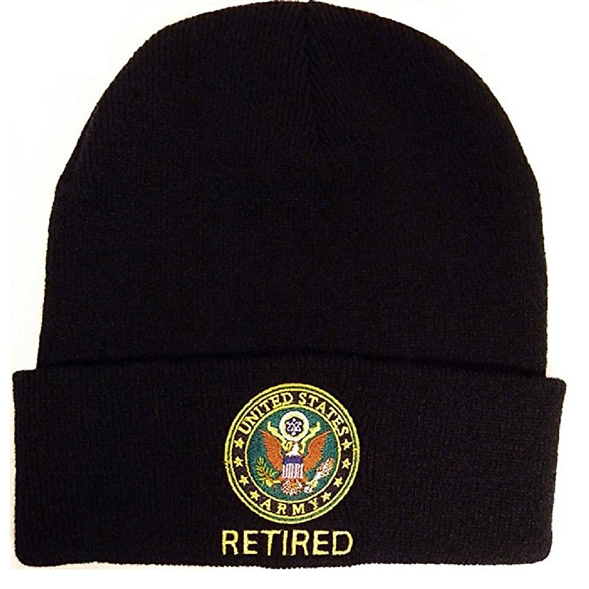 EAGLE CREST U.S. Army Retired Knit Beanie Cap. Black