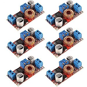 6PCS XL4015 E1 Lithium Battery Charger Module Board 5A DC to DC CC CV Step Down Charging Board Module Led Power Converter Charger Step Down Module Buck Converter Board