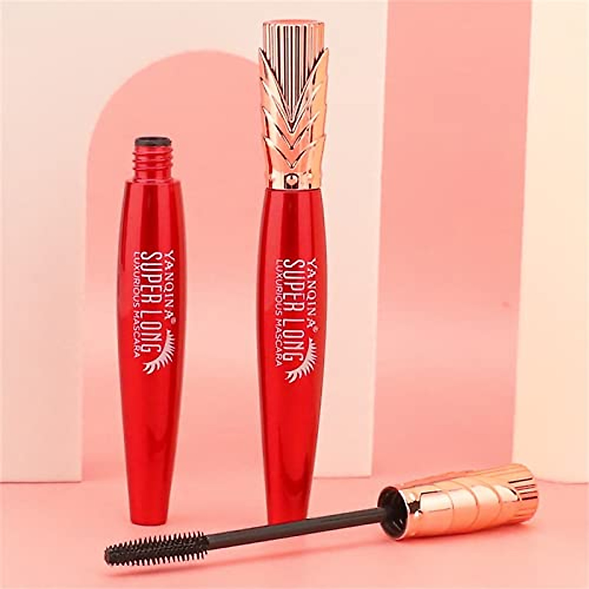 Mascara Two Faced 4d Fiber Mascara, Waterproof-Fiber Long Curly, No Dizzy, Crown Shaped Mascara 10ml Celebration Gift Set