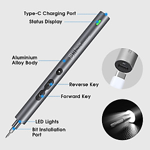 Mini Electric Screwdriver Set, SOONAN 120 in 1 Small Portable Cordless Power Screwdriver Set with 100 Precision Bits & LED Light & 20-bit Tool Set Handy Repair Tool for Phone Watch Camera Laptop