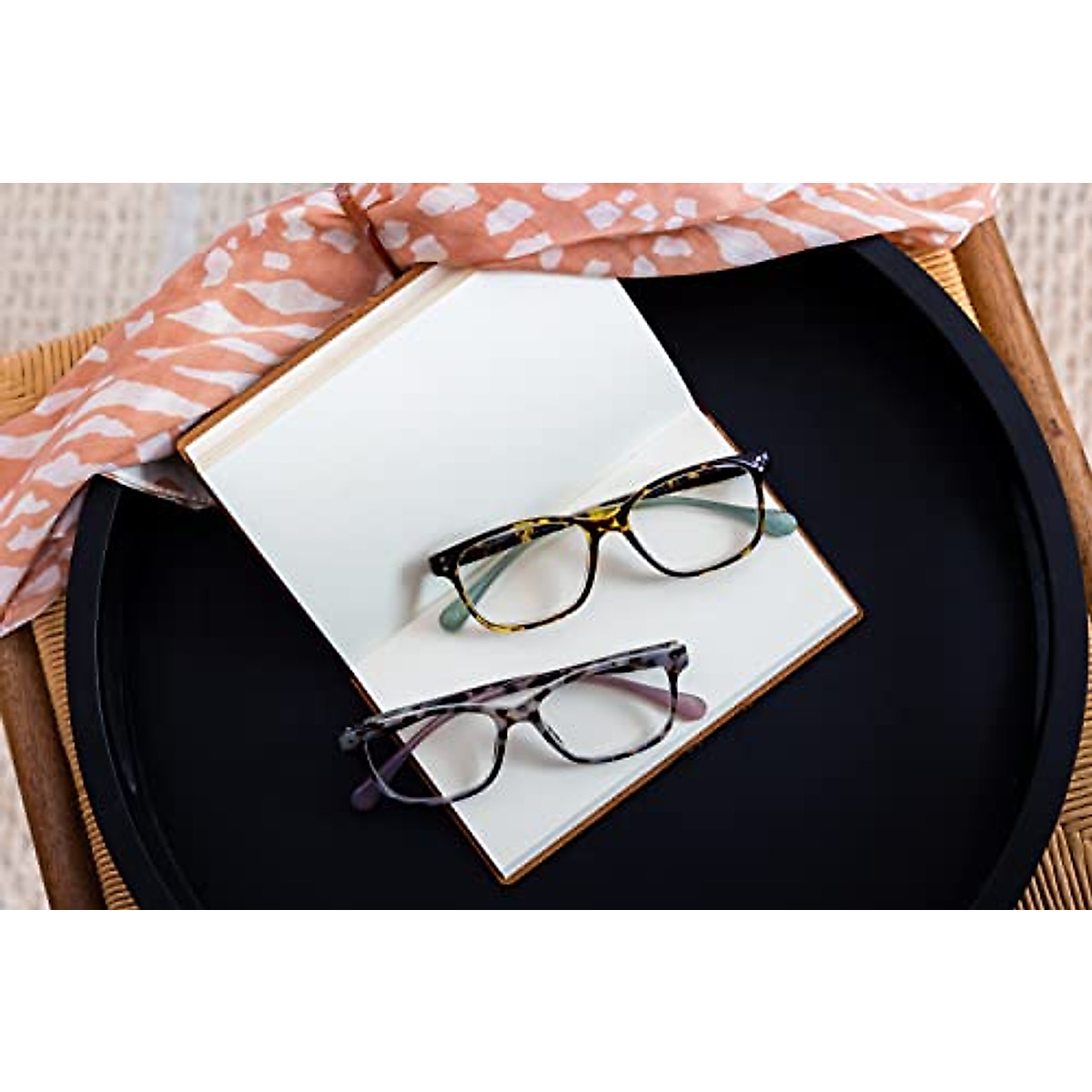 Peepers by PeeperSpecs Women's Nature Walk Soft Square Reading Glasses, Tortoise/Aqua, 49 + 2.25