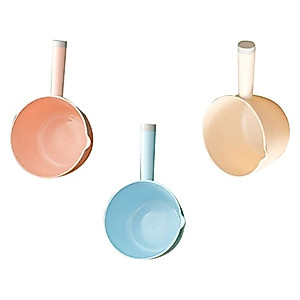 Hemoton 3pcs Long Handle Water Ladle Garden Water Scoop Watering Flower Water Ladle Water Dipper Spoon Bath Ladle Scoop for Home Garden Tea Ceremony Bathroom Sauna Light (As Shown)