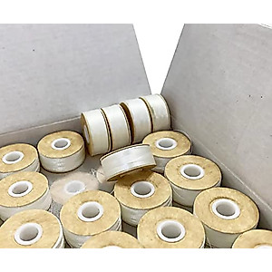 HimaPro 144 White Prewound Bobbins for Embroidery Machines Size L (SA155) Cardboard Sided Good for Brother, Babylock, Janome, Bernina, Husqvarna, Pfaff Embroidery Machines Etc (White) - 60 Weight