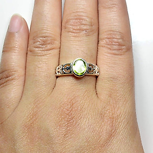 55Carat Natural Peridot Ring 925 Sterling Silver Oval Cut August Birthstone Bezel Style Jewelry Size 4-13