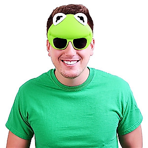 Sun-Staches Kermit Sunglasses | Muppets Costume Accessory | UV400 | One-Size Fits Most
