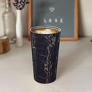 WANGXUEE Marble Pattern Print 500ml Stainless Steel Travel Tumbler Double Wall Vacuum Insulated Coffee Mug