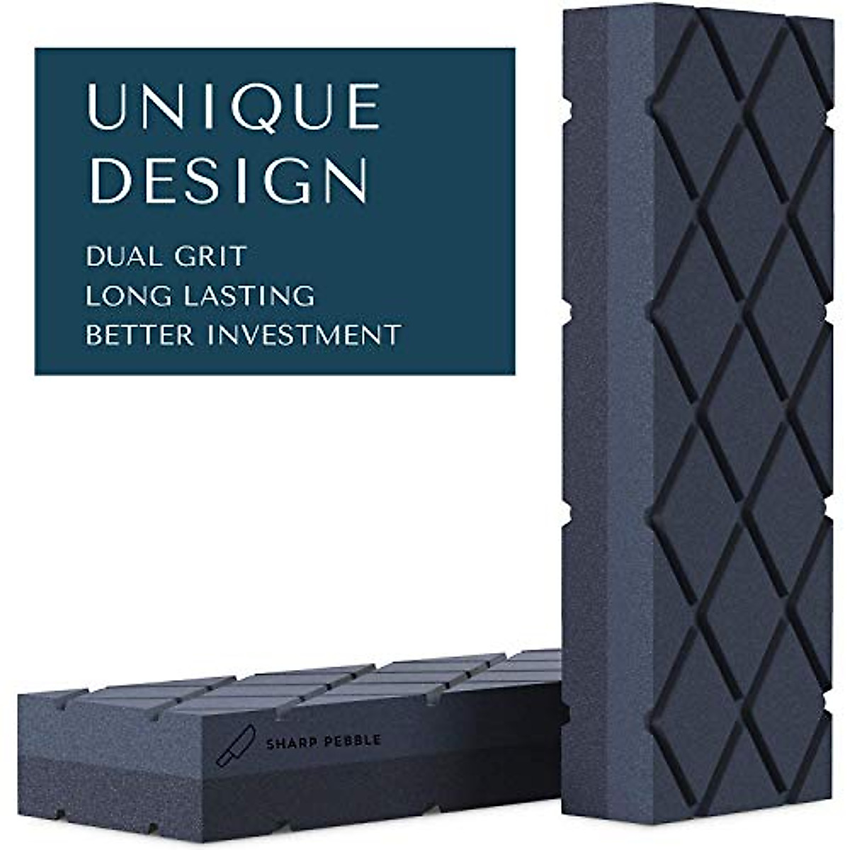 Sharp Pebble Large Flattening Stone- Dual Grit Coarse/Fine Sharpening Stones Flattener- Diamond Grooves Whetstone Fixer-Re Level Any Whetstones & Waterstones