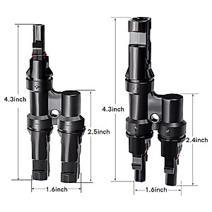 Goupchn Solar Branch Connectors Y Connectors in Pair MMF+FFM 2 Pairs for Parallel Connection Between Solar Panels