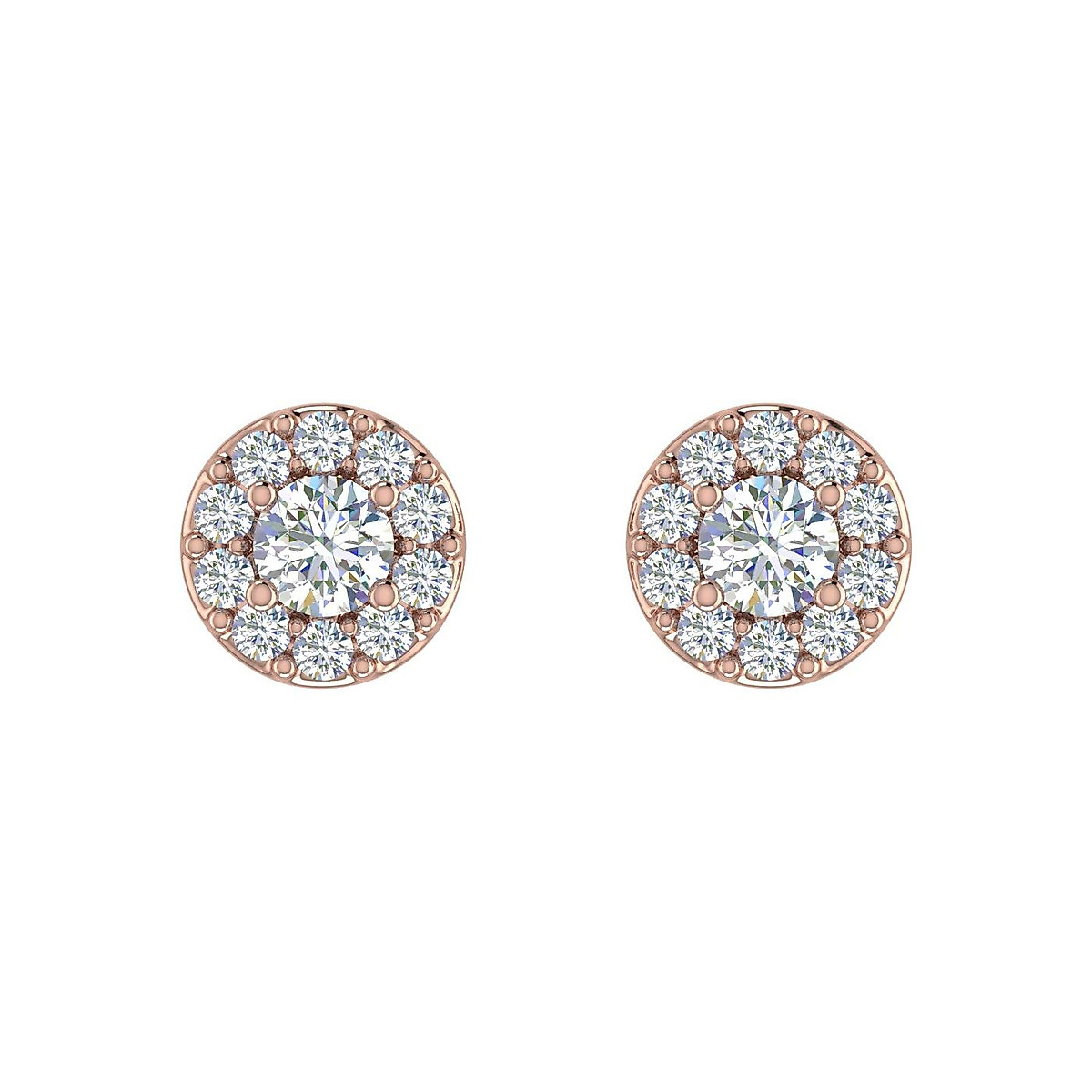 1/4 Carat Diamond Halo Stud Earrings in 10K White Gold