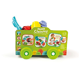 Clementoni- Soft Clemmy Sensory Car: Fun & Developmental Play for Babies & Toddlers, Stimulating Textures, Shapes & Stacking Blocks - Multicolored (6+ Months)